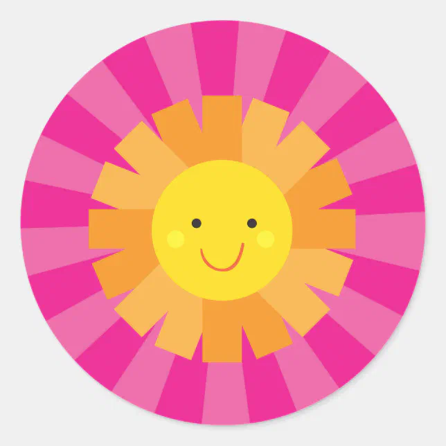 Little Miss Sunshine Sun sticker seals for invite | Zazzle