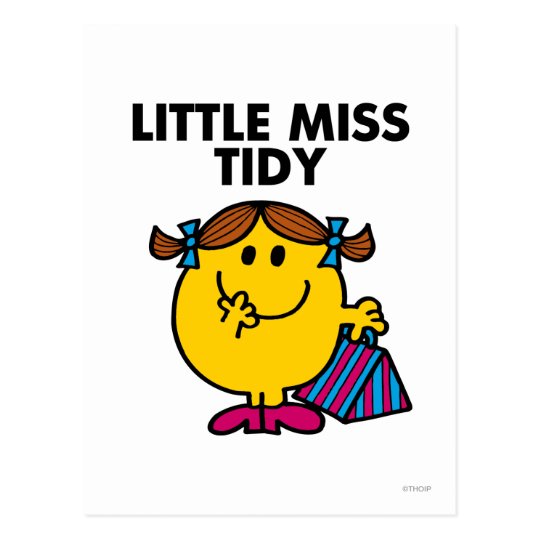 Little Miss Tidy | Black Lettering Postcard | Zazzle.com