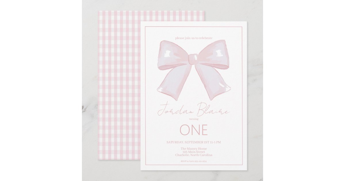 Little Miss Wonderful Pink 1st First Birthday Invitation | Zazzle