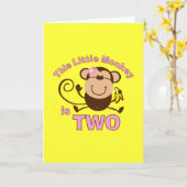Little Monkey 2nd Birthday Girl Card | Zazzle