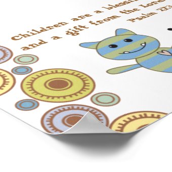 Little Monsters Christian Bible Verse Poster | Zazzle