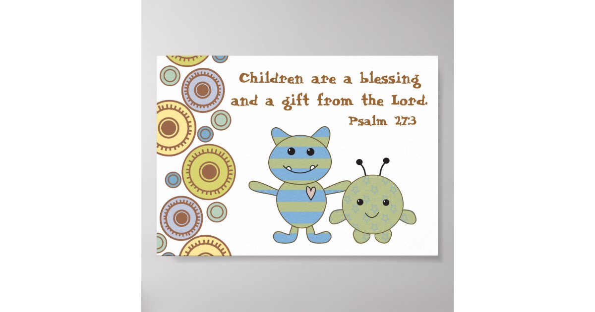 Little Monsters Christian Bible Verse Poster | Zazzle