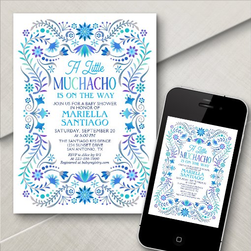 Little Muchacho Fiesta Baby Shower Invitation | Zazzle