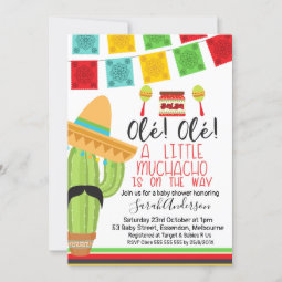 Little Muchacho Fiesta Baby Shower Invitation | Zazzle