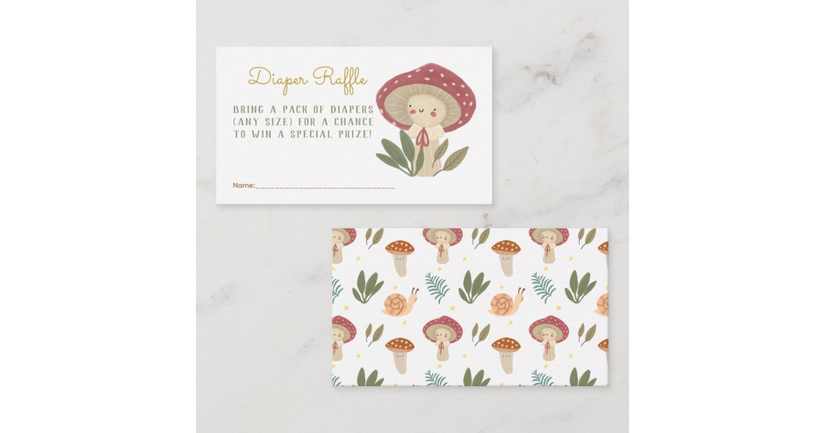 Little mushroom Diaper Raffle Enclosure | Zazzle