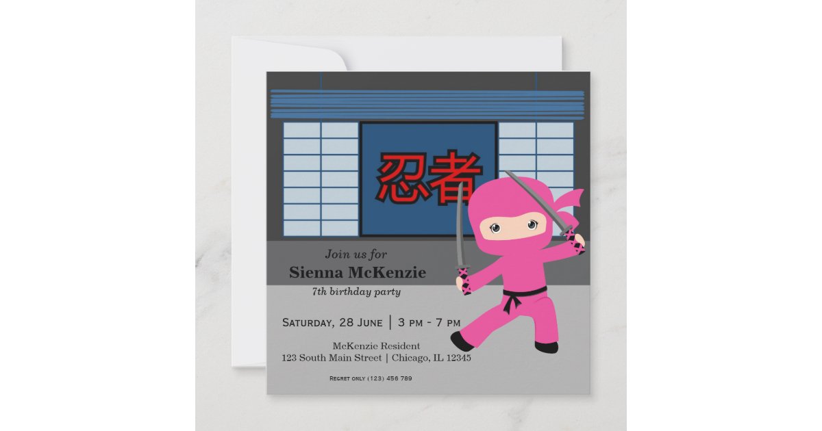 Little ninja birthday theme invitation | Zazzle