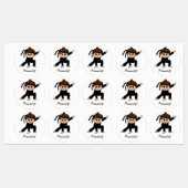 Little Ninja Boy Warrior Adhesive Stick On Kids' Labels | Zazzle