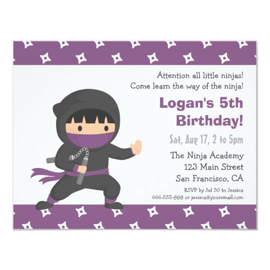Little Ninja Kids Birthday Party Invitations | Zazzle.com