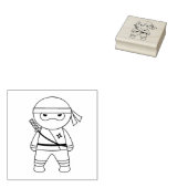 Little Ninja Warrior Color Me Rubber Stamp | Zazzle
