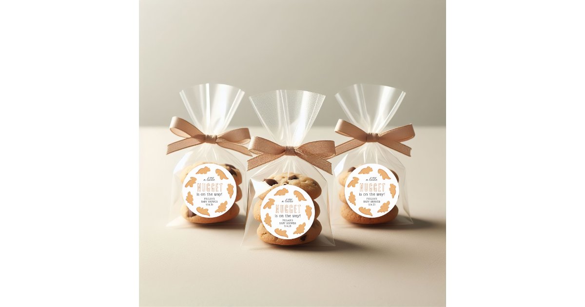 Little Nugget Baby Shower Favor Stickers | Zazzle