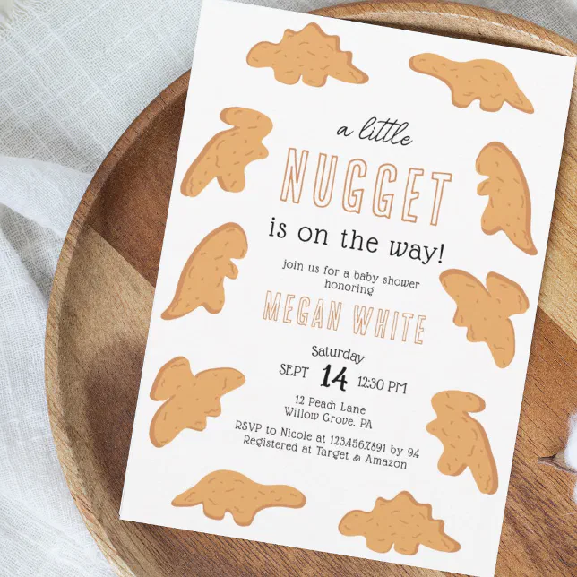 Little Nugget Casual Baby Shower Invitation | Zazzle