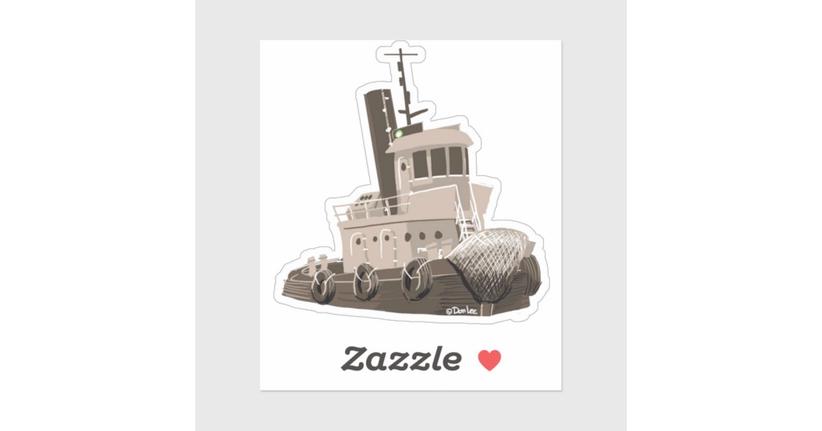 Little ol' steam tug sticker | Zazzle