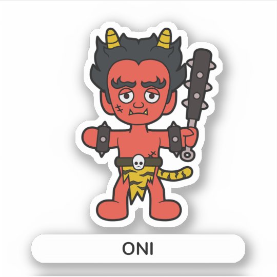 Little Oni- Japanese Folklore Sticker | Zazzle.com