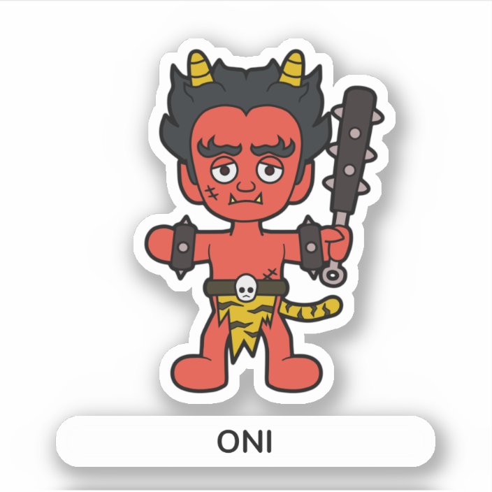Little Oni- Japanese Folklore Sticker | Zazzle.com