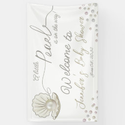 Little Pearl Under the Sea Pearlcore Baby Shower Banner | Zazzle