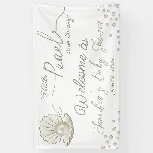 Little Pearl Under the Sea Pearlcore Baby Shower Banner | Zazzle