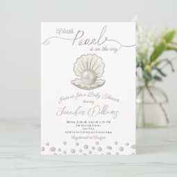 Little Pearl Under the Sea Pearlcore Baby Shower Invitation | Zazzle
