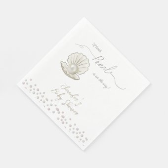 Little Pearl Under the Sea Pearlcore Baby Shower Napkins | Zazzle