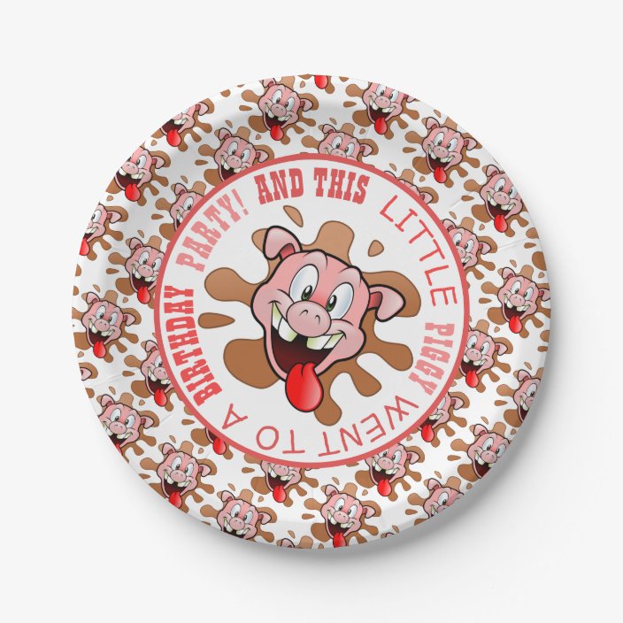 Little Piggy Birthday Party Paper Plate | Zazzle.com