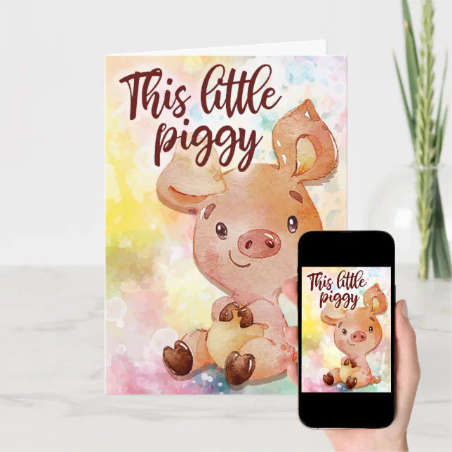 Little Piggy Card | Zazzle