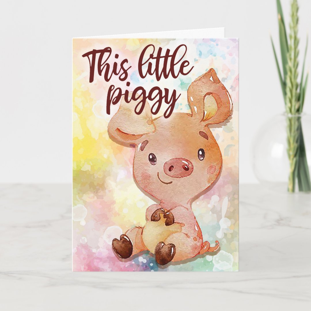Little Piggy Card | Zazzle