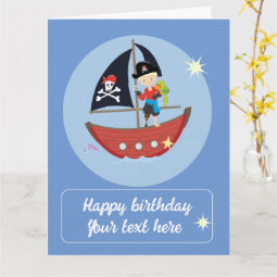 Little Pirate Happy Birthday Card | Zazzle