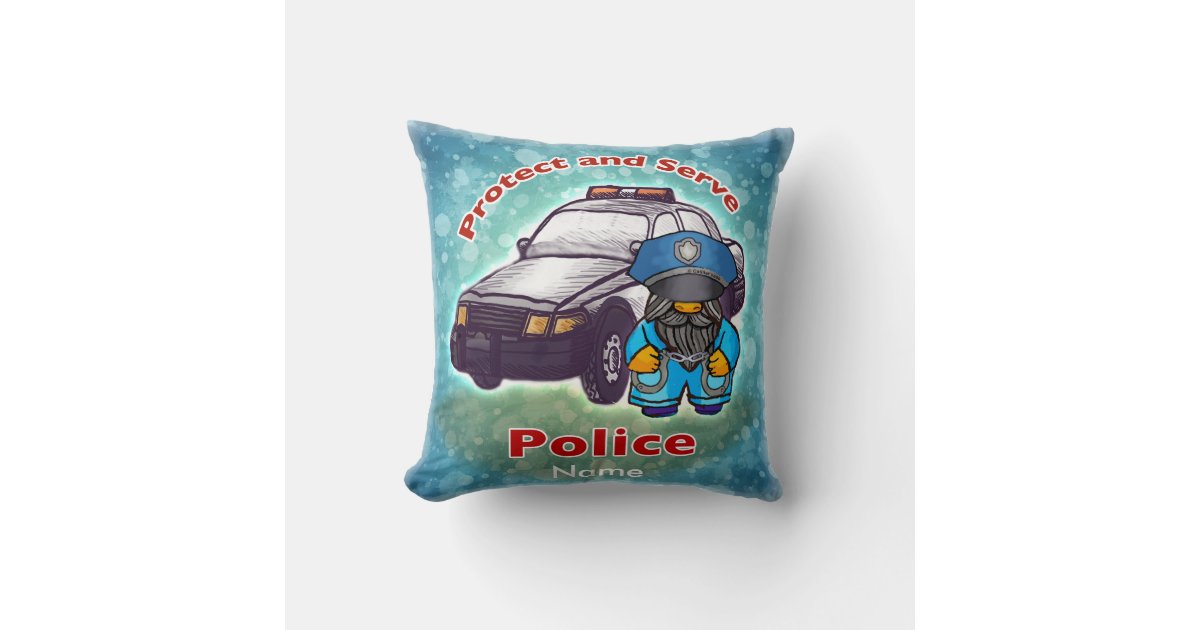Little Police Cop custom name Throw Pillow | Zazzle