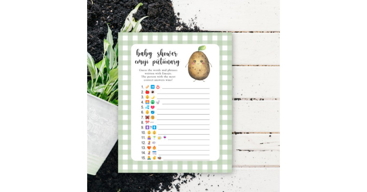 Little potato - baby shower emoji pictionary game | Zazzle
