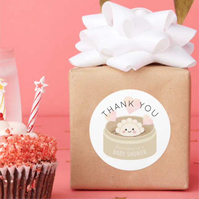 Little Potsticker Baby Shower Thank You Classic Round Sticker | Zazzle