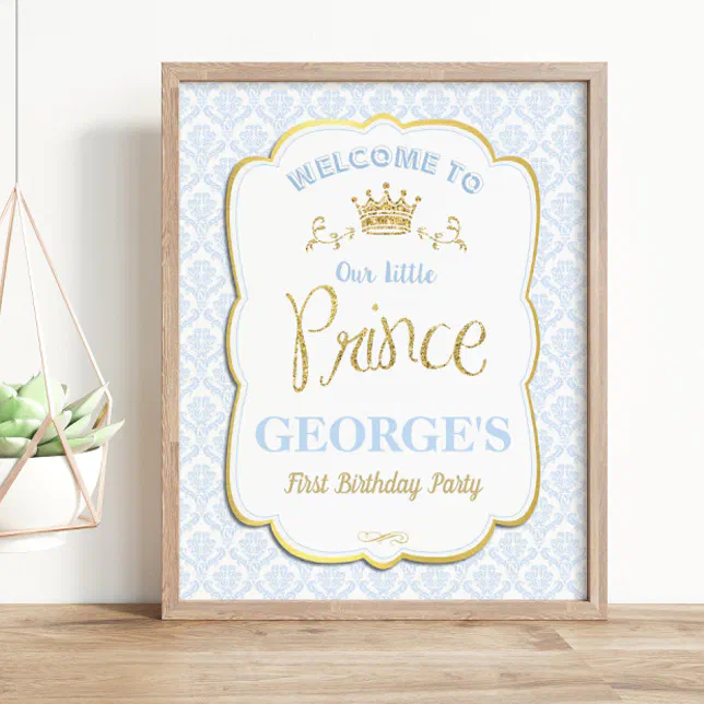 Little Prince 1st Birthday Welcome Sign Poster | Zazzle