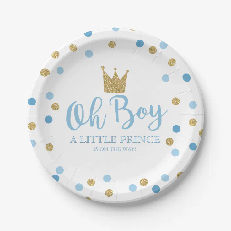 Little Prince Baby Shower Paper Plate 7" | Zazzle