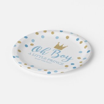 Little Prince Baby Shower Paper Plate 7" | Zazzle