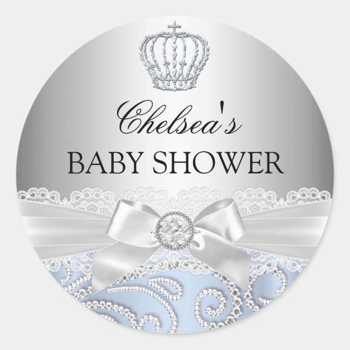 Little Prince Diamond Crown Baby Shower Sticker | Zazzle.com