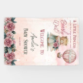 Little Princess Bear Bearly Wait Girl Baby Shower Banner | Zazzle