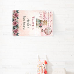 Little Princess Bear Bearly Wait Girl Baby Shower Banner | Zazzle
