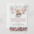 Little Princess Bear Girl Baby Shower Thank You Card | Zazzle