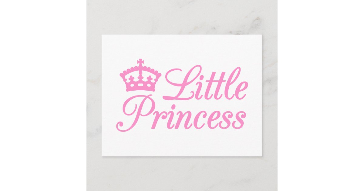 Little princess, design with pink crown for baby postcard | Zazzle