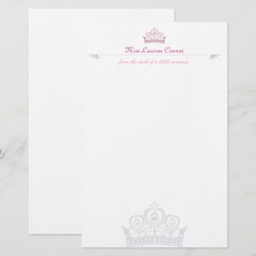Little Princess Personalised Note-paper Stationery | Zazzle
