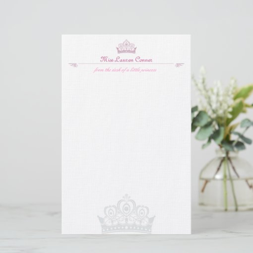Little Princess Personalised Note-paper Stationery | Zazzle