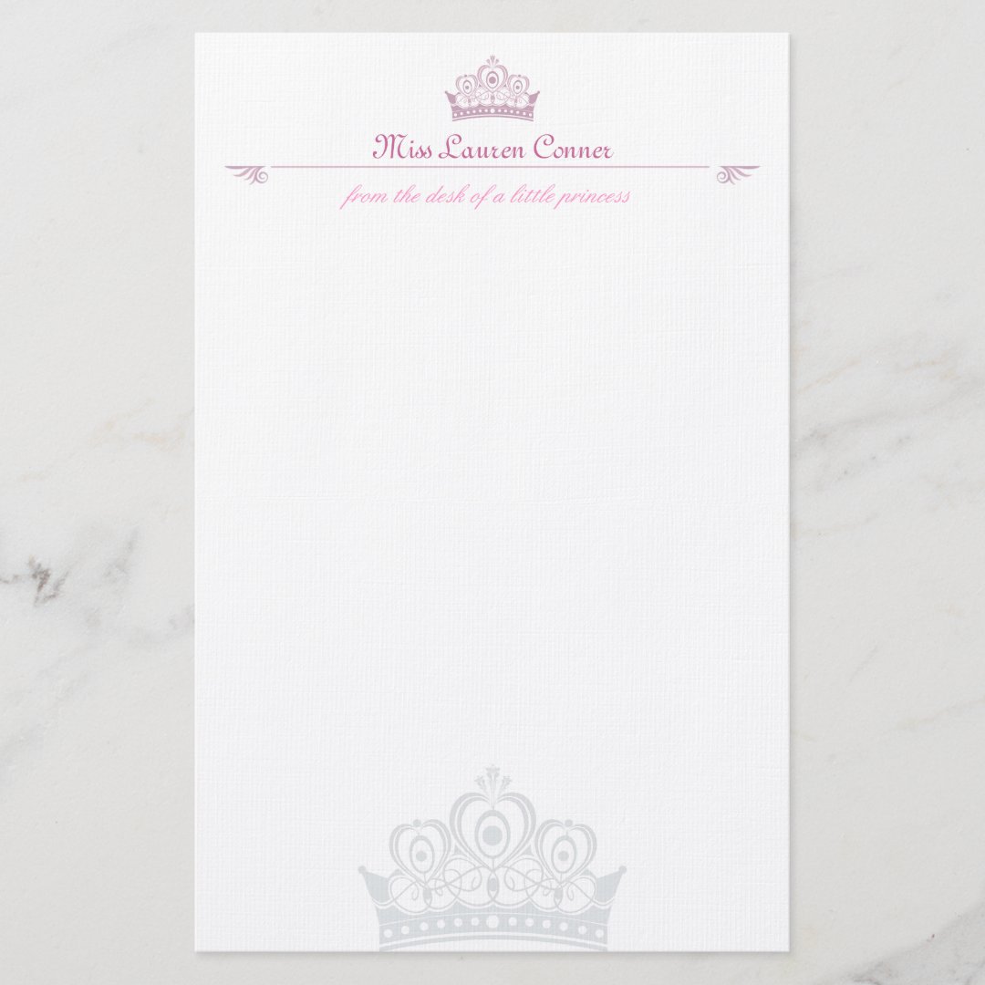 Little Princess Personalised Note-paper Stationery | Zazzle