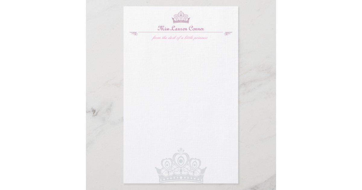 Little Princess Personalised Note-paper Stationery | Zazzle
