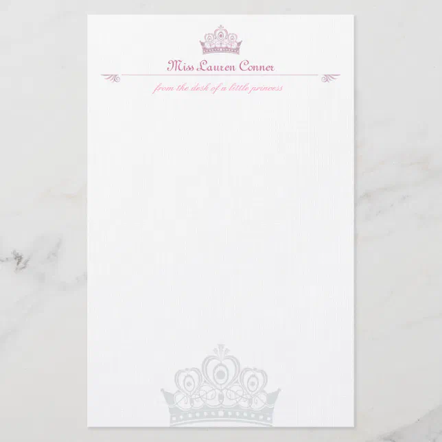 Little Princess Personalised Note-paper Stationery | Zazzle