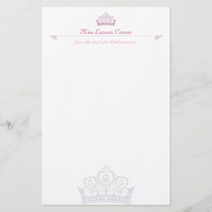 Little Princess Personalised Note-paper Stationery | Zazzle