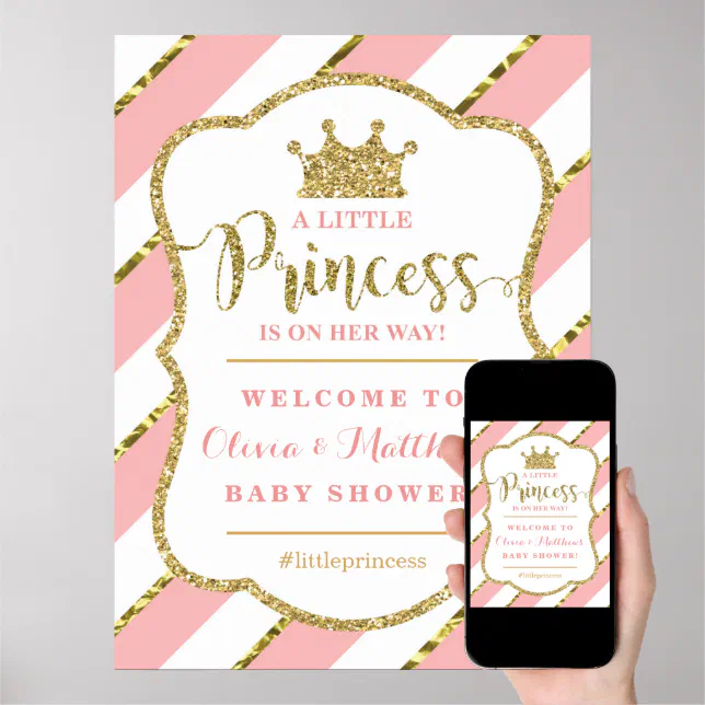 Little Princess Welcome Sign Poster, Baby Shower | Zazzle