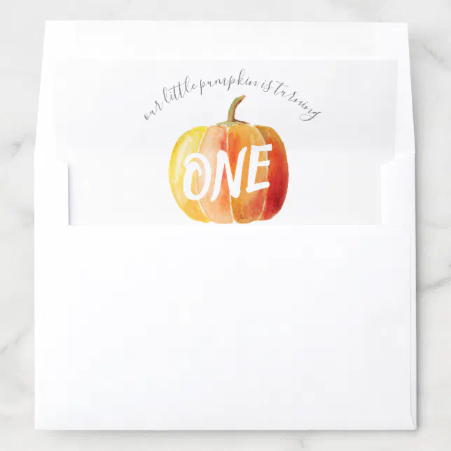 Little Pumpkin 1st Birthday Envelope Liner | Zazzle