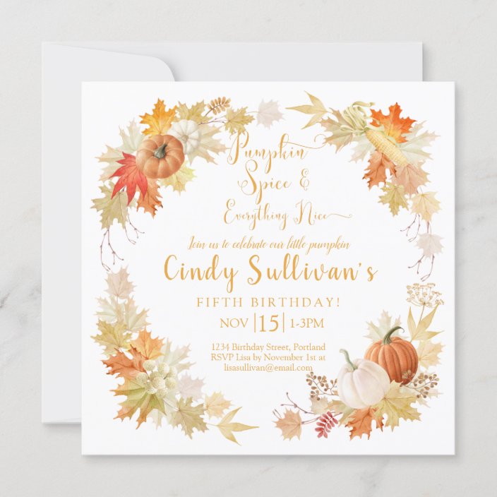 Little Pumpkin Autumn Birthday Party Invitation | Zazzle.com