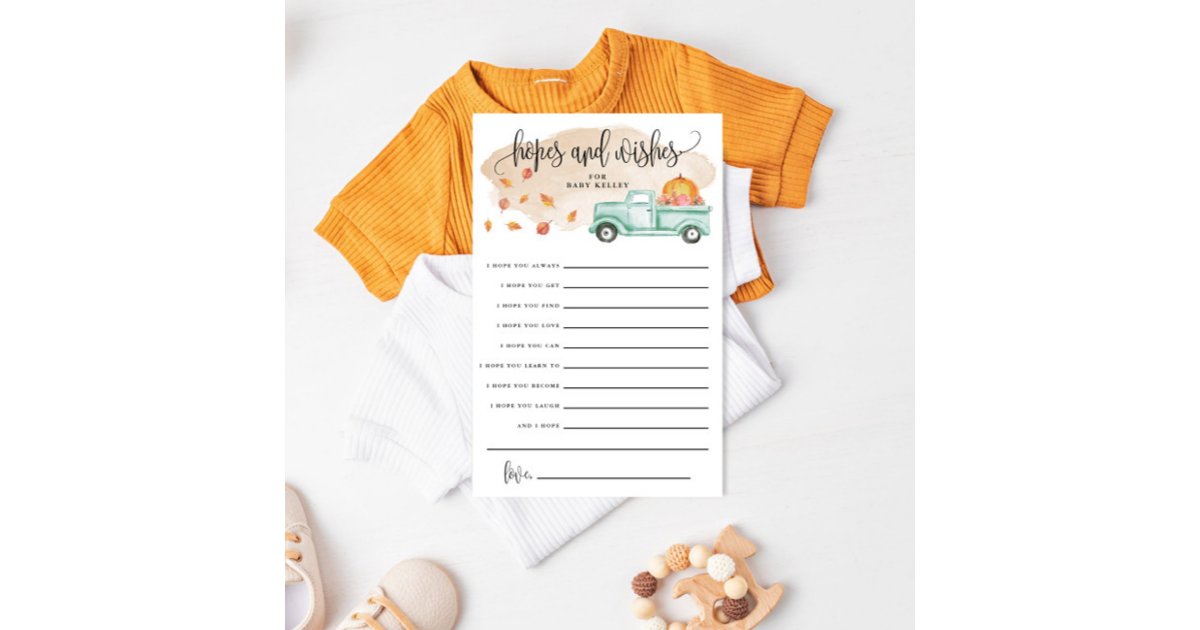 Little Pumpkin Baby Hopes & Wishes Paper Card | Zazzle