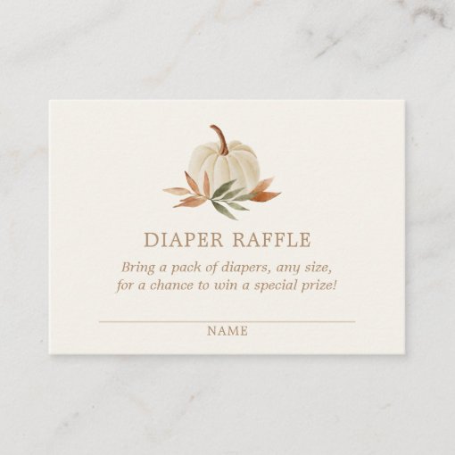 Little Pumpkin Baby Shower Diaper Raffle Ticket Enclosure Card | Zazzle