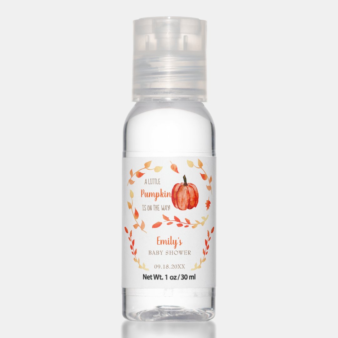 Little Pumpkin Baby Shower Fall Cute Foliage sweet Hand Sanitizer | Zazzle