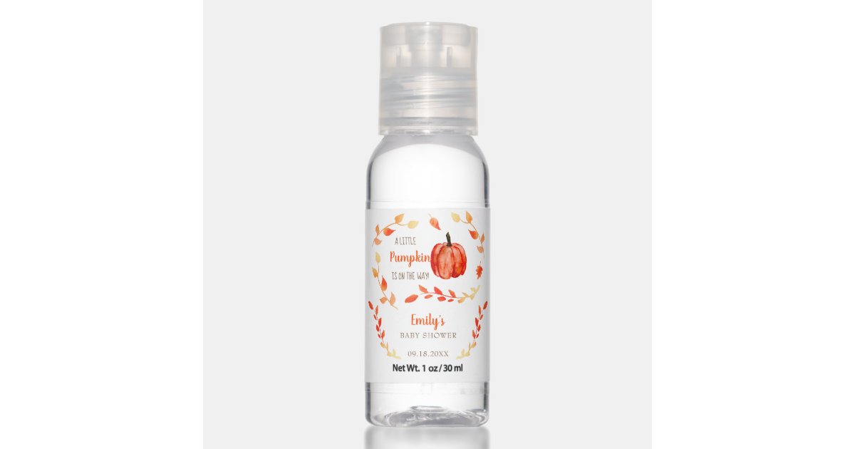 Little Pumpkin Baby Shower Fall Cute Foliage sweet Hand Sanitizer | Zazzle